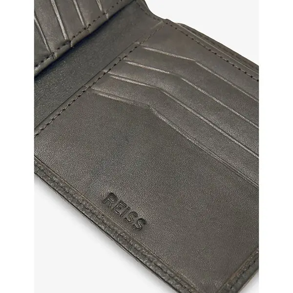 REISS Cabot Branded Leather Wallet