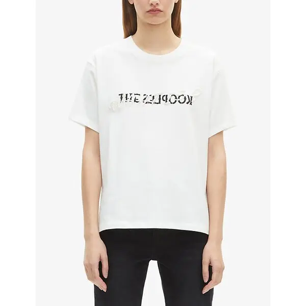 The Kooples Bead-embellished Cotton-jersey T-shirt