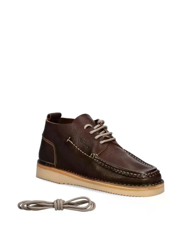 FRACAP Leather Lace-up Moccasin Boots