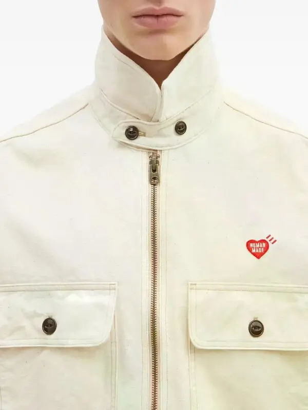 HUMAN MADE Heart-logo Half-zip Shirt