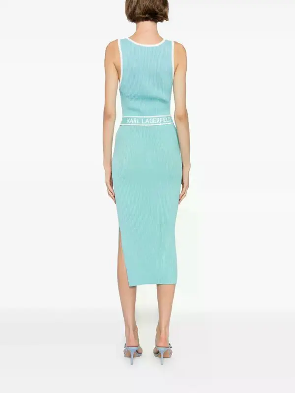Karl Lagerfeld Logo-embroidered Midi Dress