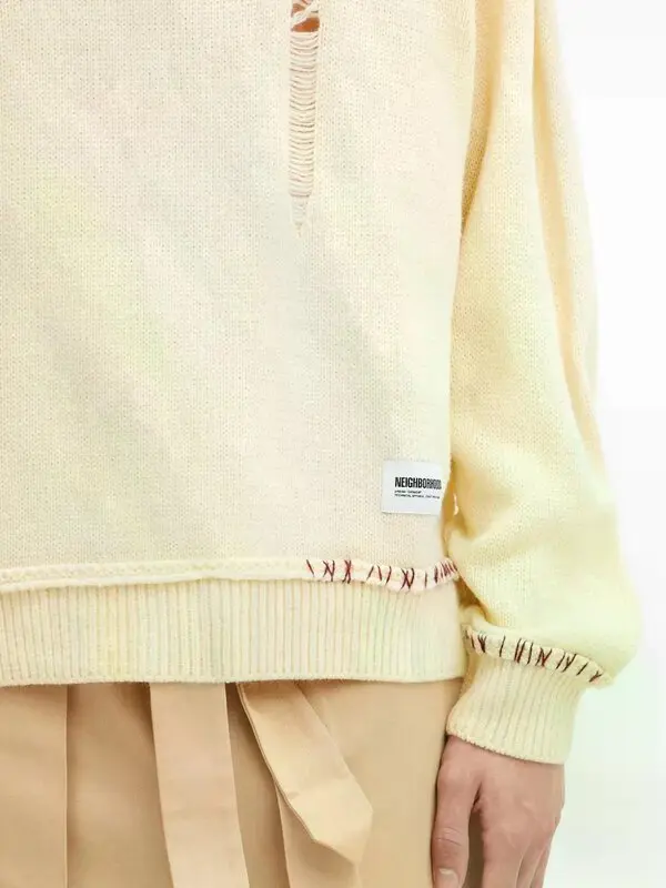 NEIGHBORHOOD Crew Neck Sweater With Distressed Detailing