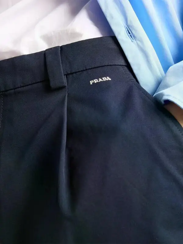Prada Logo-embroidered Pleated Shorts