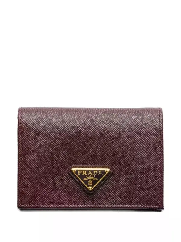Prada Saffiano Leather Compact Wallet - Brown