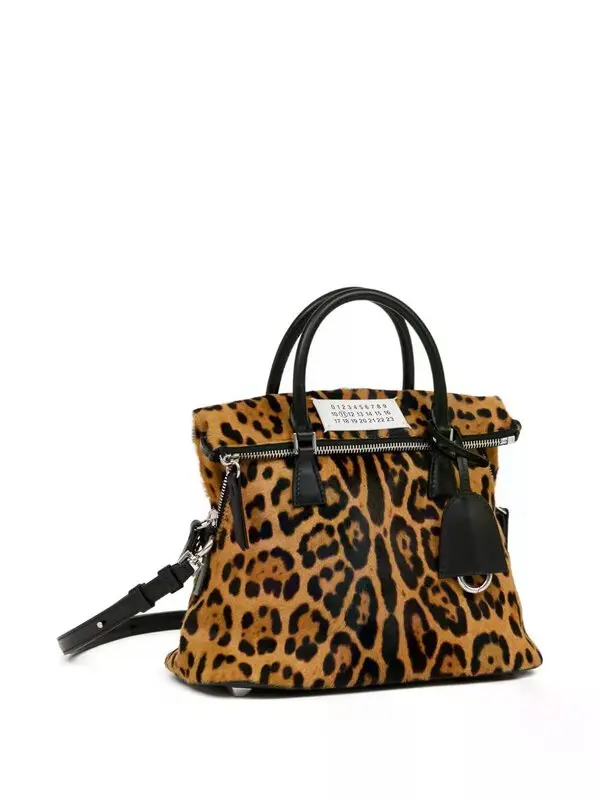MAISON MARGIELA Mini 5ac Leopard-print Bag - Brown