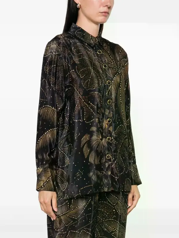 Farm Rio Palm-print Button-up Shirt