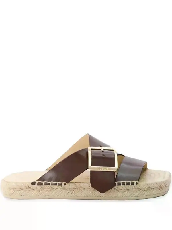 Loewe Buckle-fastening Espadrille Slides - Brown
