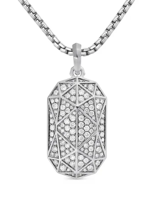 David Yurman Sterling Diamond Faceted Amulet - Silver
