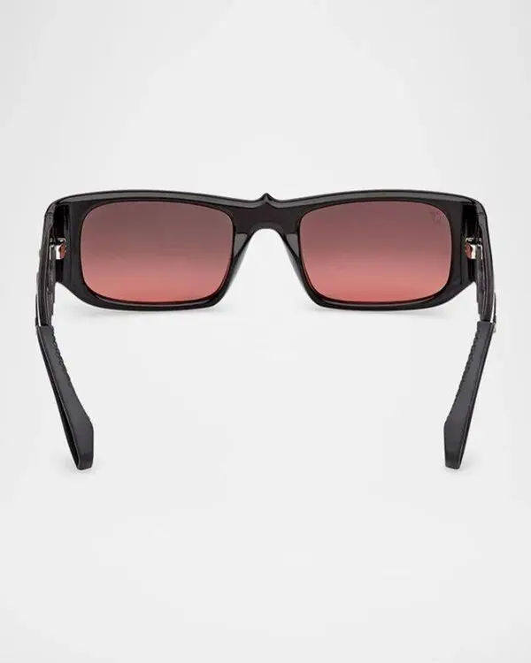 CHRISTIAN LOUBOUTIN Rectangle Sunglasses - Blackred Gradient