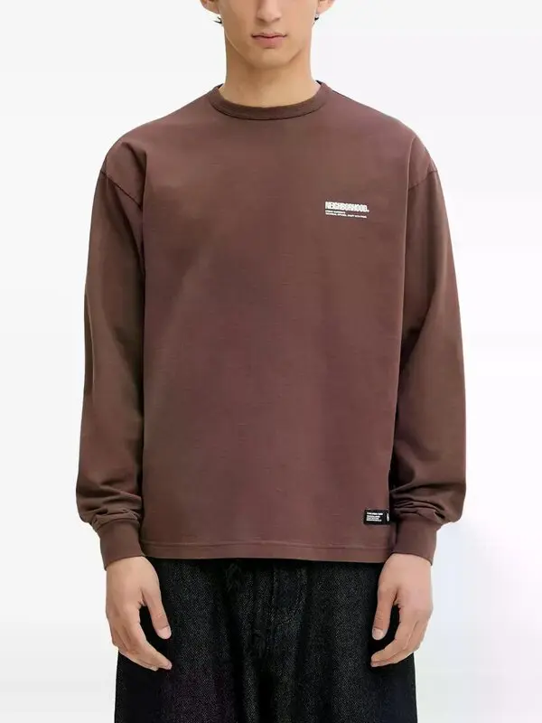 NEIGHBORHOOD Logo-print Long-sleeve Sweatshirt - Brown