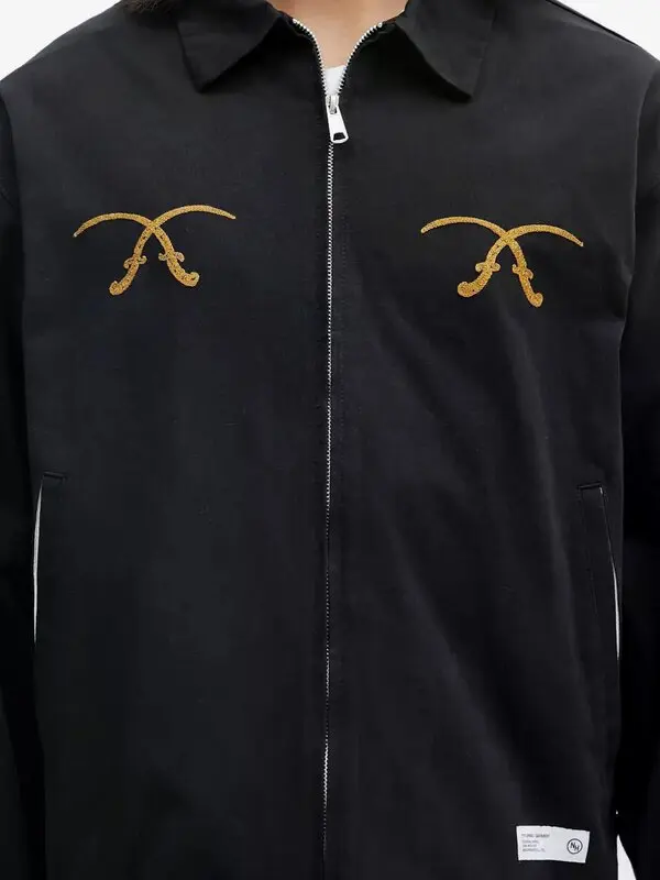 NEIGHBORHOOD Souvenir Embroidered Zip-up Jacket - Black