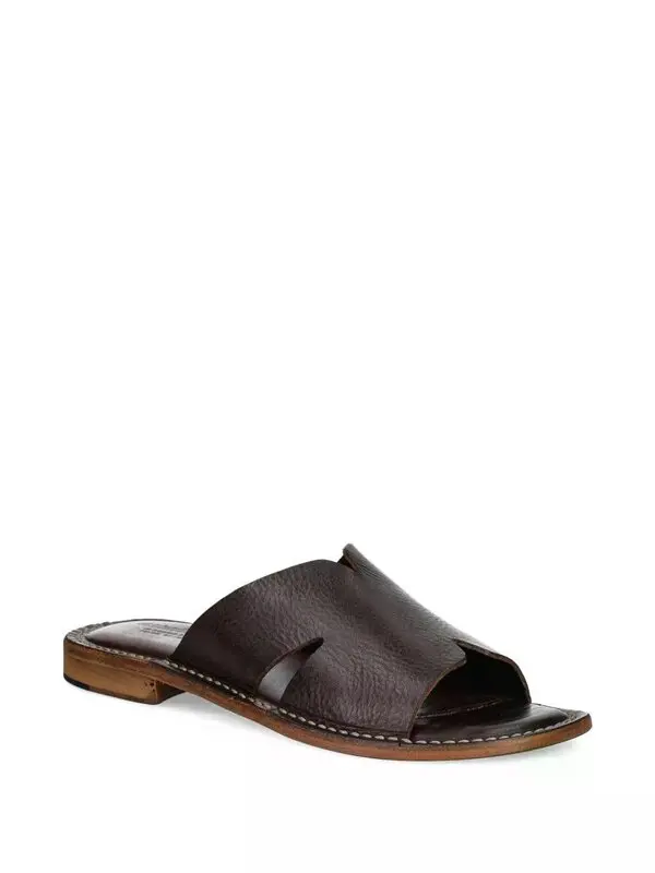 ASTORFLEX Leather Cut-out Sandals - Brown