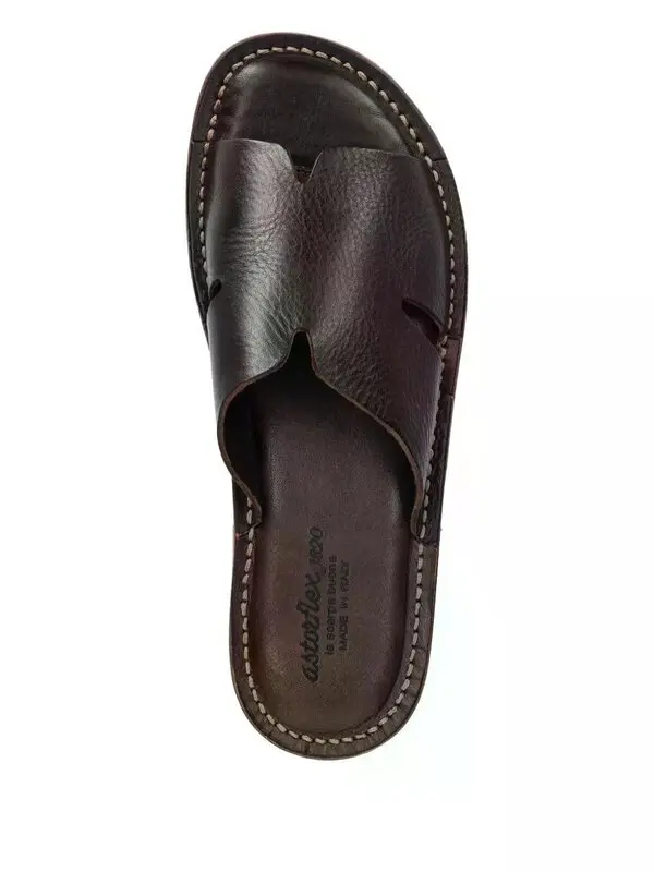 ASTORFLEX Leather Cut-out Sandals - Brown