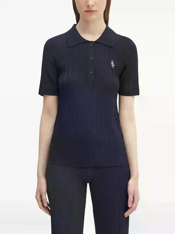 SPORTY & RICH Ribbed Polo Shirt