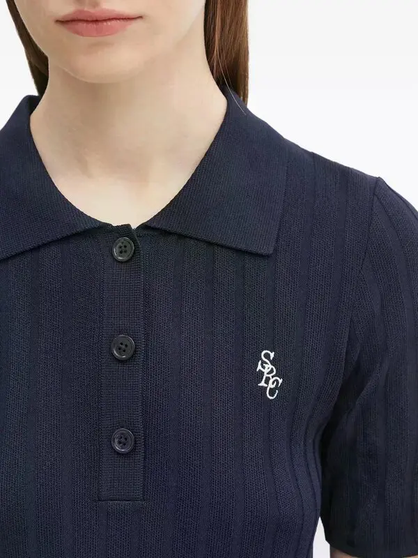 SPORTY & RICH Ribbed Polo Shirt