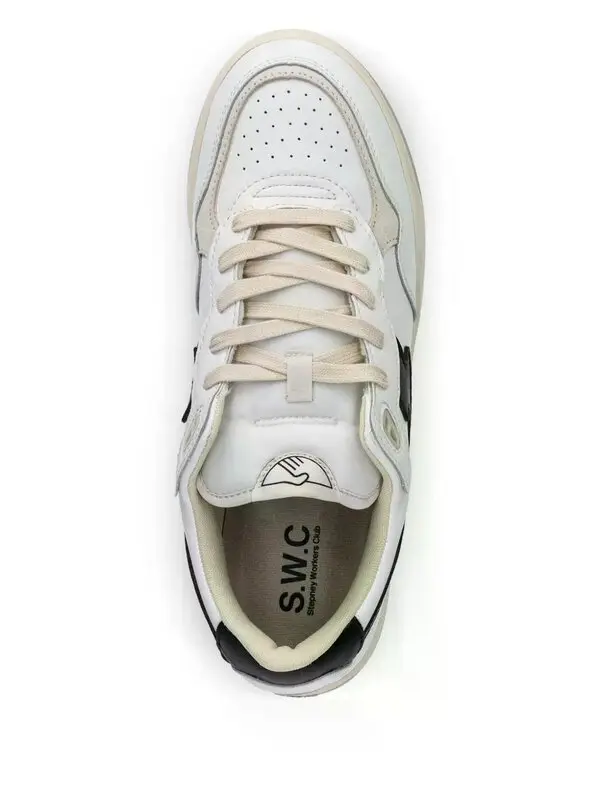 S.W.C STEPNEY WORKERS CLUB Pro-cup Leather Panel Sneakers - White