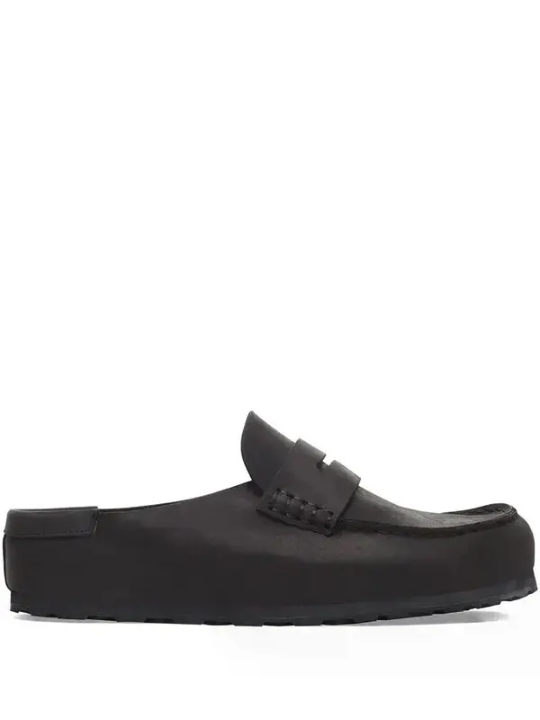 BIRKENSTOCK Penny-strap Leather Slides - Black