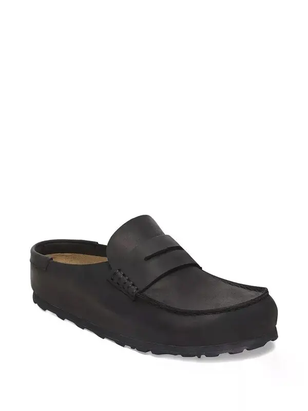 BIRKENSTOCK Penny-strap Leather Slides - Black