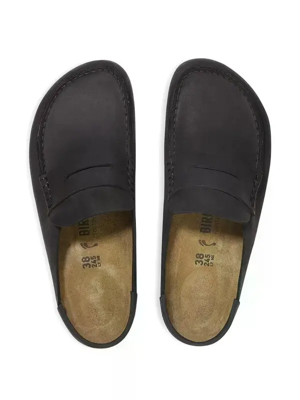 BIRKENSTOCK Penny-strap Leather Slides - Black