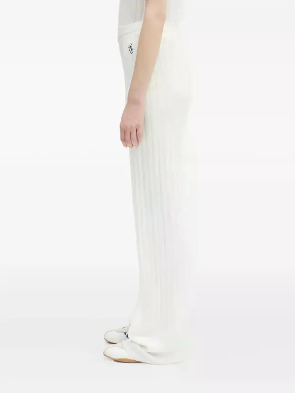 SPORTY & RICH Ribbed Knit Trousers - White