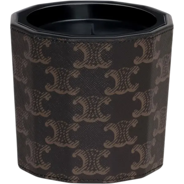 Celine Candle Case In Triomphe Canvas & Calfskin
