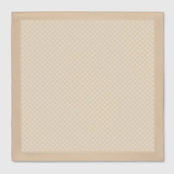 Gucci Laminated Printed Silk Twill Carré Silk - Neutral