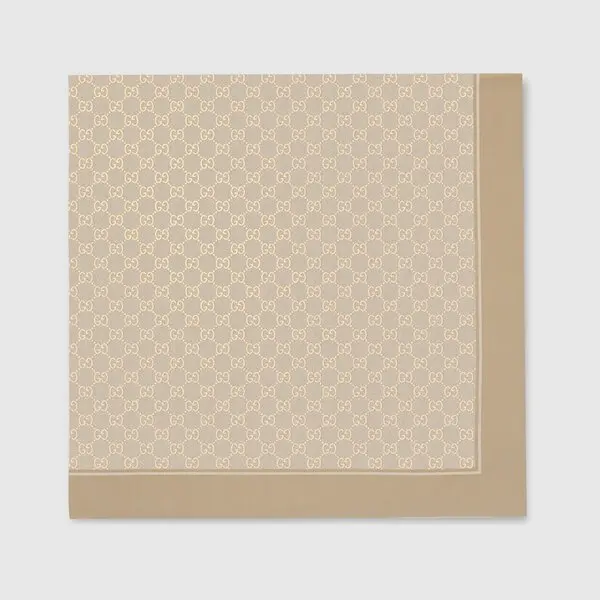 Gucci Laminated Printed Silk Twill Carr