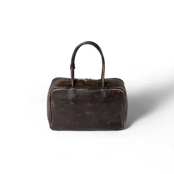 Miu Miu Beau Nappa Leather Handbag - Coffee