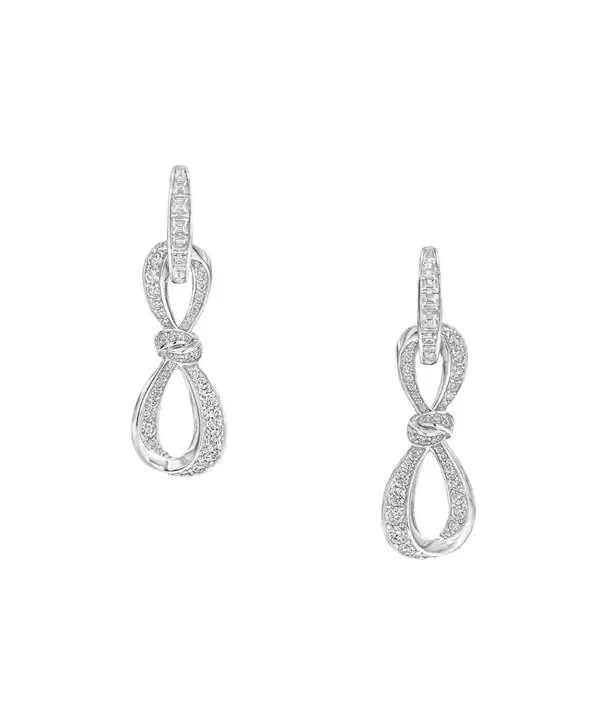 Graff Tilda's Bow Diamond Link Earrings - White Gold