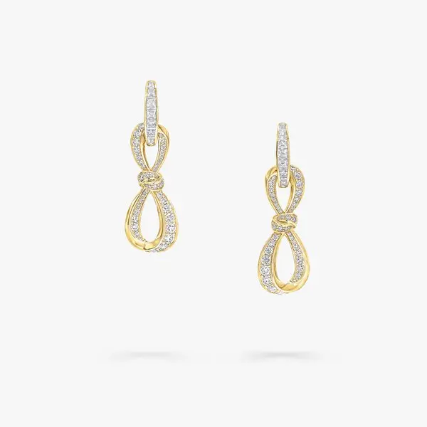 Graff Tilda's Bow Diamond Link Earrings - Yellow Gold