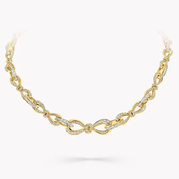 Graff Tilda's Bow Diamond Link Necklace - Yellow Gold