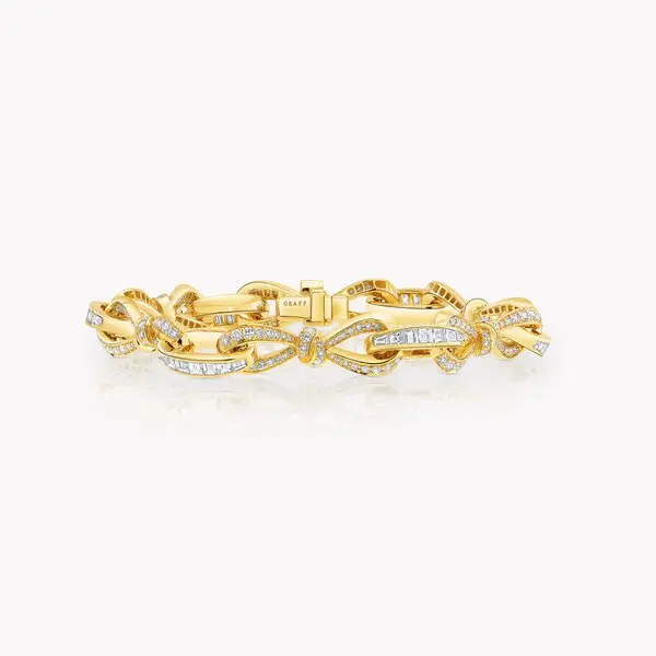 Graff Tilda's Bow Diamond Link Bracelet - Yellow Gold