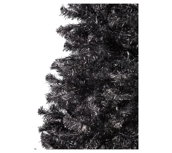 NORTHLIGHT Tinsel Halloween Tree 9' Black Unlit