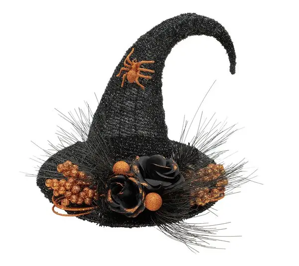 NORTHLIGHT 16' Witch's Hat With Roses Halloween Decor - One-color