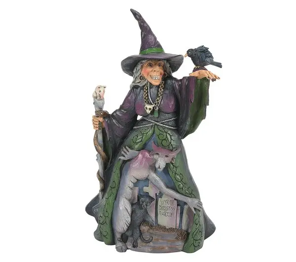 JIM SHORE Heartwood Creek Evil Witch With Grave Yard Figurine - One-color