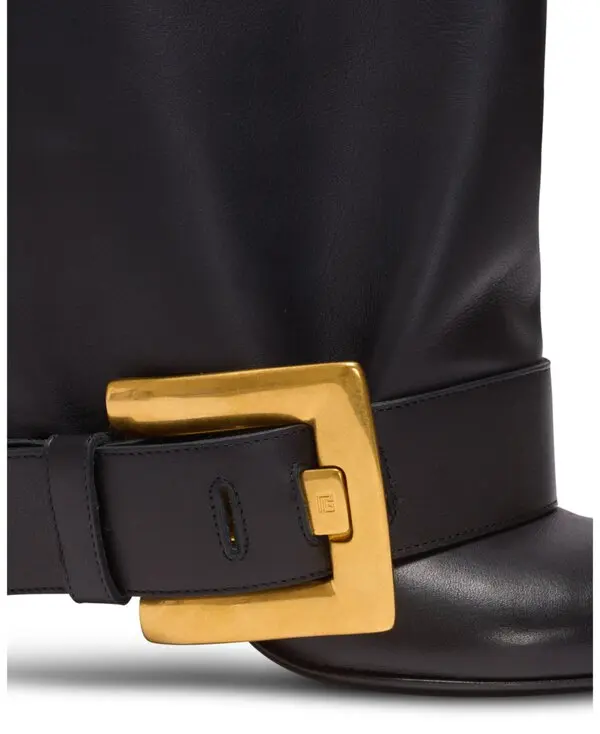 Balmain Anthem Calfskin Leather Boots - Black