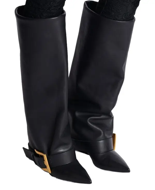 Balmain Anthem Calfskin Leather Boots - Black
