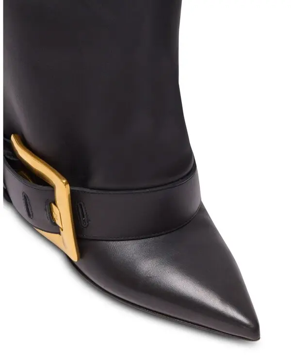 Balmain Anthem Calfskin Leather Boots - Black