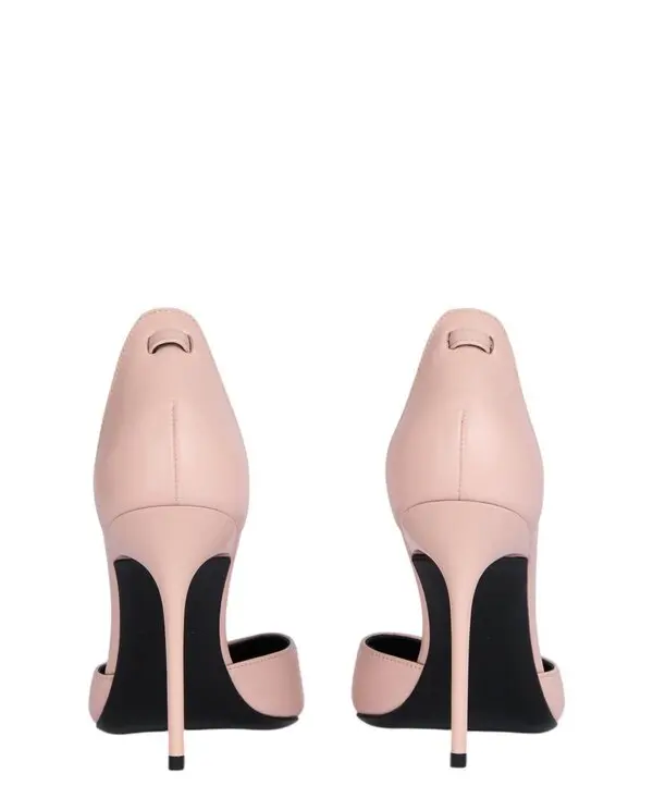 Balmain Leather Stiletto Pumps With Chain Detail - Pink