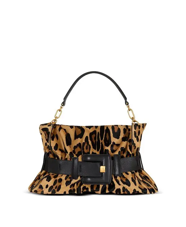 Balmain Anthem Medium Leopard Print Bag