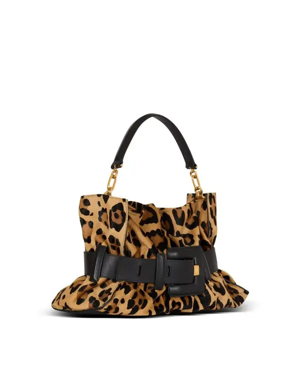Balmain Anthem Medium Leopard Print Bag