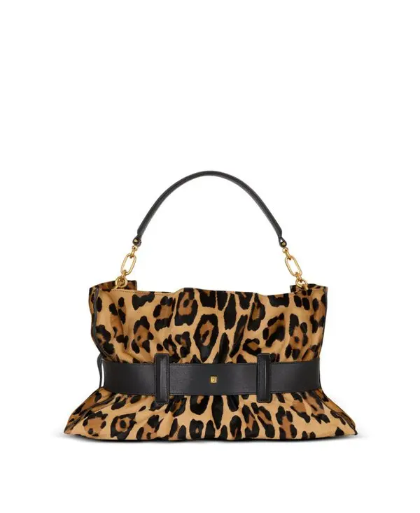 Balmain Anthem Medium Leopard Print Bag