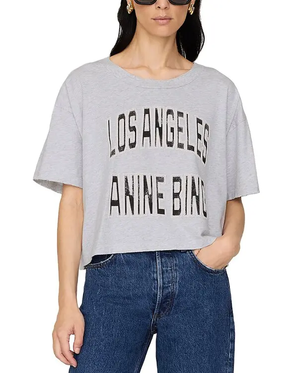 ANINE BING Johnny Cropped Tee - Grey