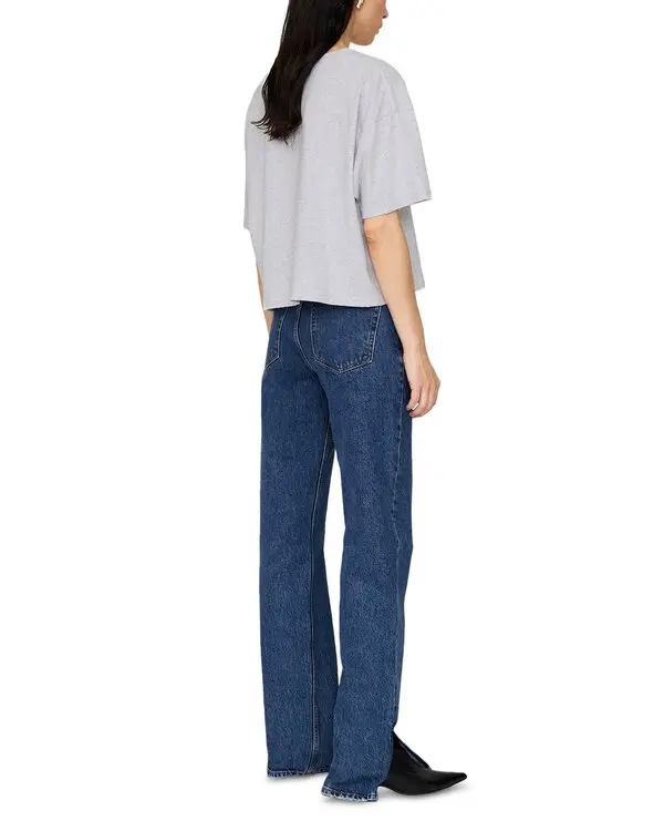 ANINE BING Johnny Cropped Tee - Grey