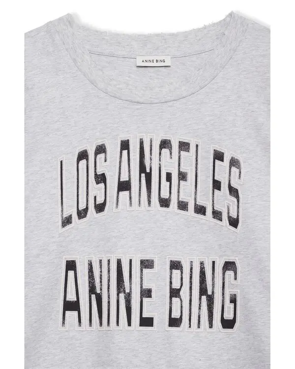 ANINE BING Johnny Cropped Tee - Grey