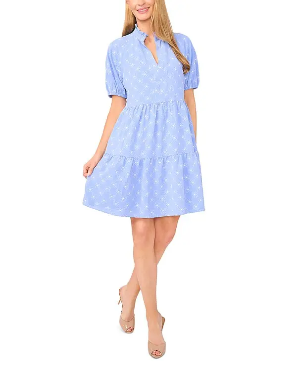 Cece Dupraz Floral Babydoll Dress - Blue Spritz - 60% Off | Editorialist
