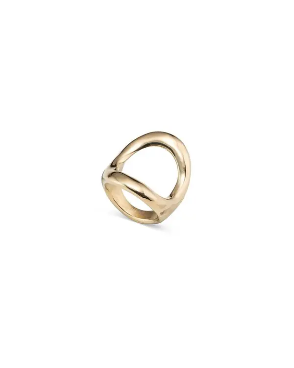 UNODE50 18k -plated Open Oval Link Ring - Gold