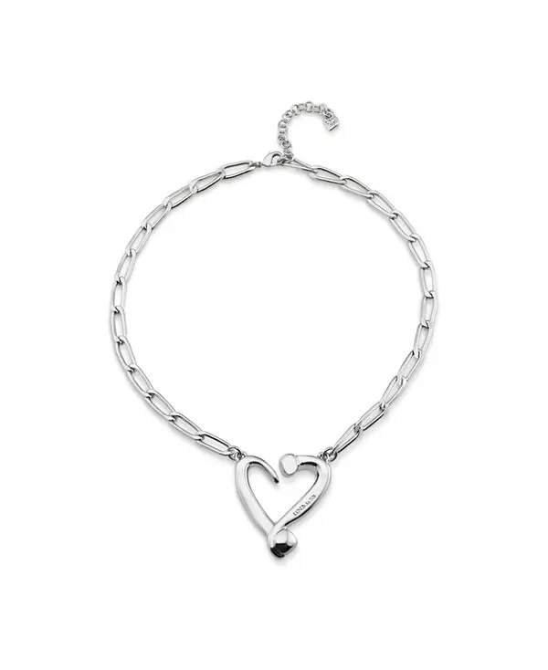UNODE50 Heart Pendant Necklace - Silver