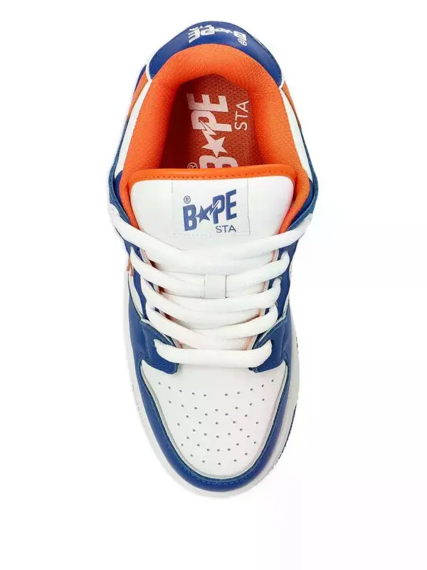 A BATHING APE Sta #3 Star-patch Leather Sneakers