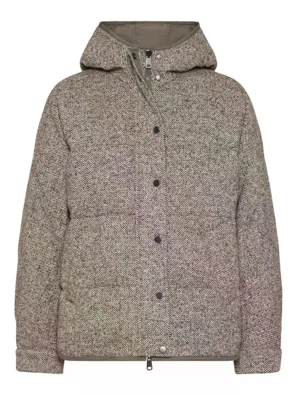 Brunello Cucinelli Chevron Flecked Down Jacket